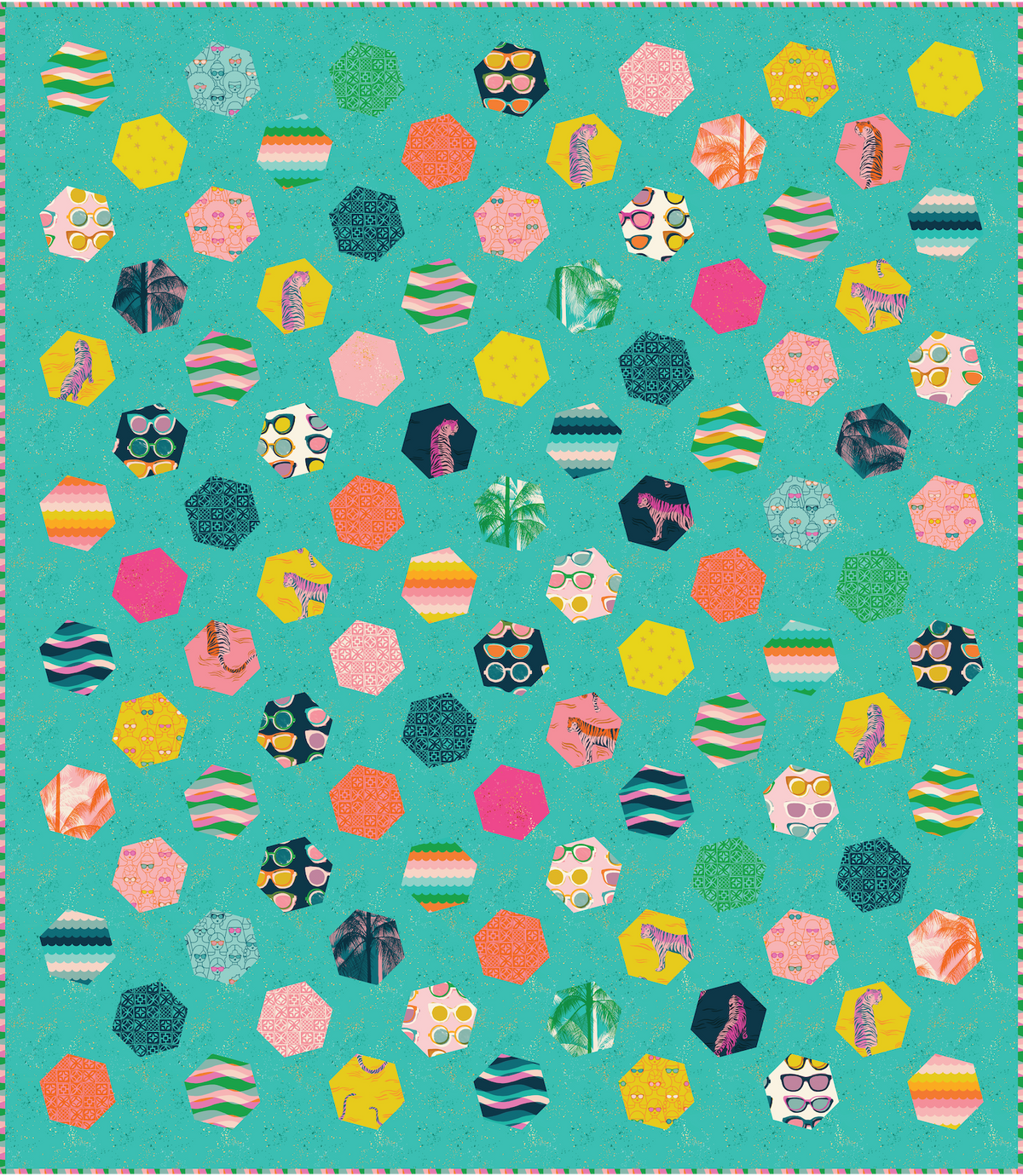 PRE-ORDER Kimberly Kight- Dancing Hexies Quilt Kit- featuring Merry ...