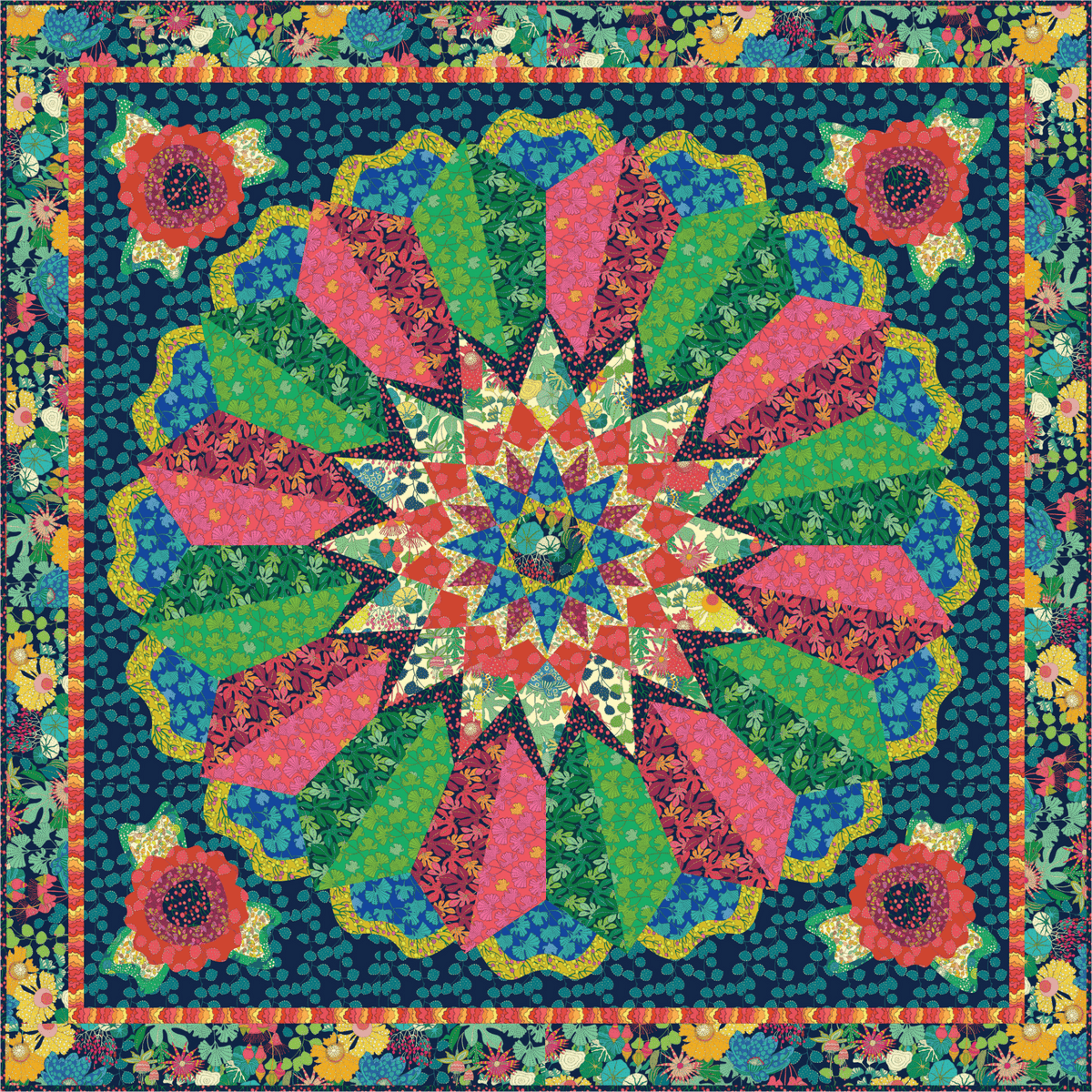 PRE-Order Sally Kelly- Summer Garden Quilt Kit featuring Sunshine ...